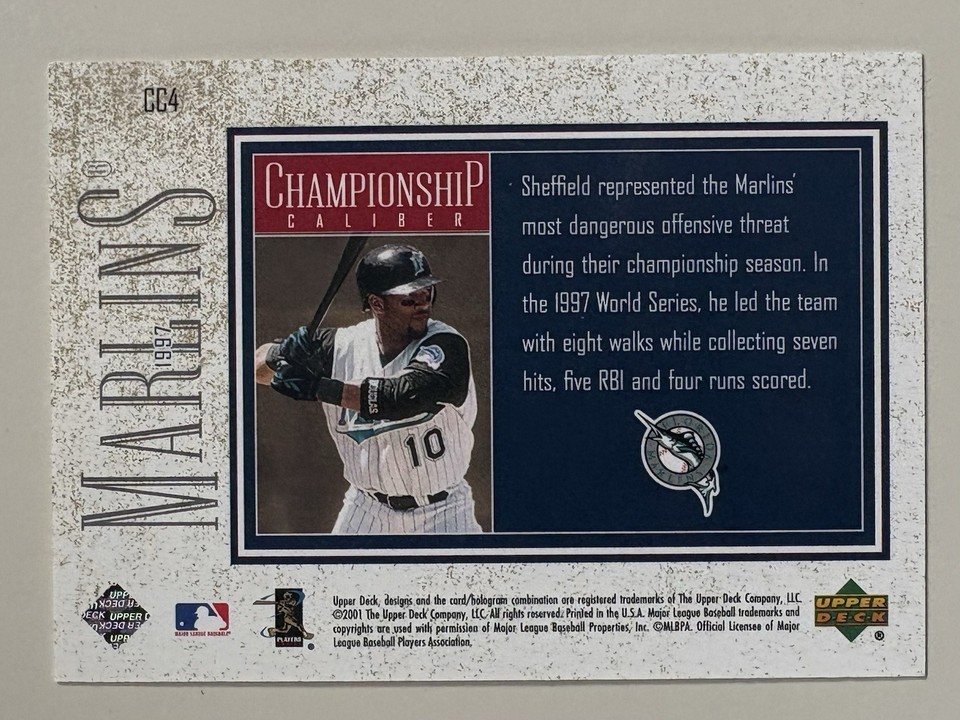 2001 Upper Deck Gary Sheffield Championship Caliber #CC4 | eBay