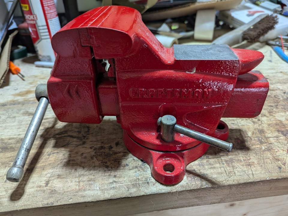 Vintage Craftsman 391-5180 Bench Vise 3-1/2 Jaws Swivel Base Anvil | eBay