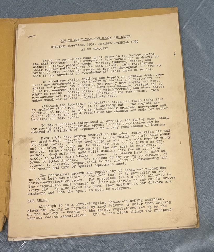 Hot Rod and Racing Engine Handbook 1955 Ed Almquist Rare Vintage Road ...