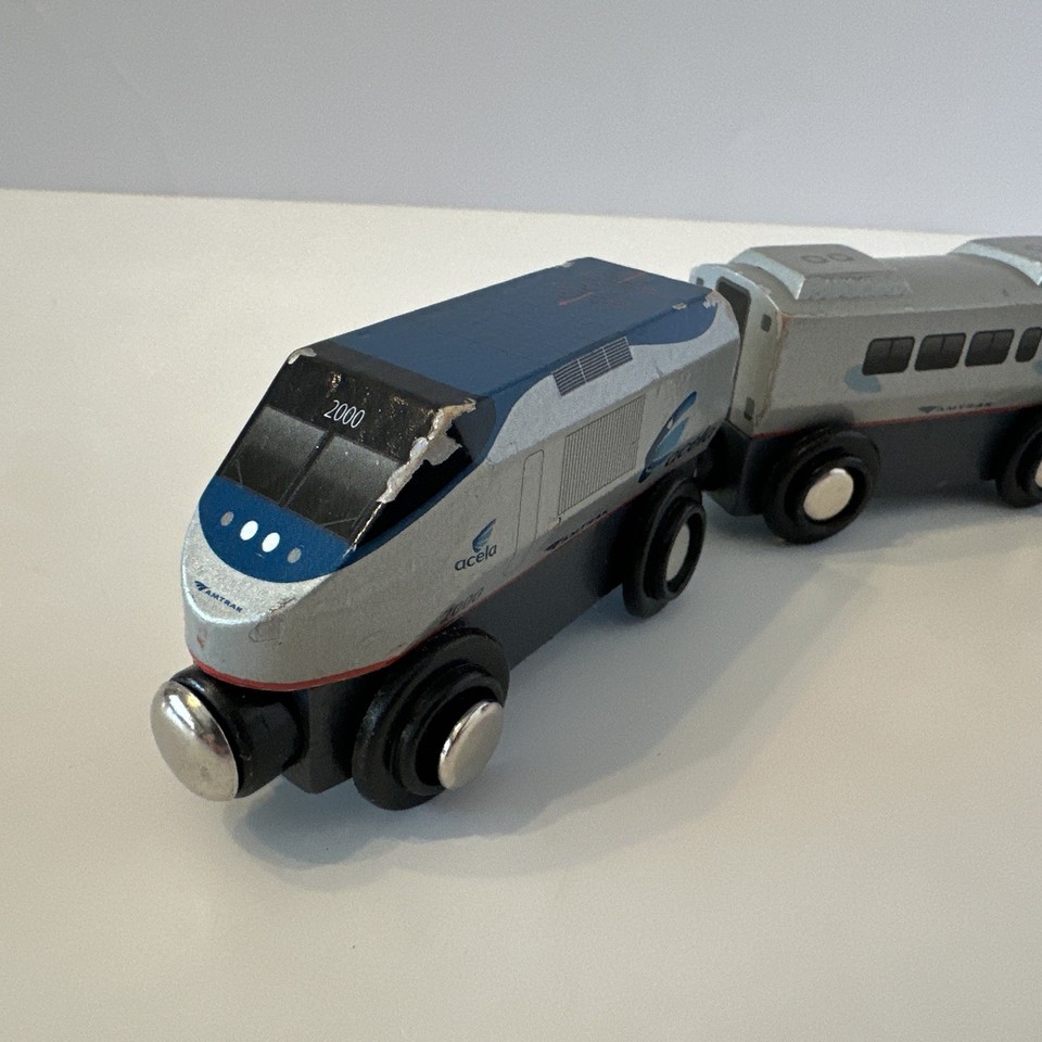RETIRED Wooden Amtrak Acela Train Lot Power Business Passenger & First ...