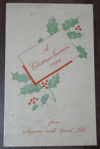 Saccone & Speed Ltd Wines, Spirits and Cigars Christmas 1958 Gifts ...