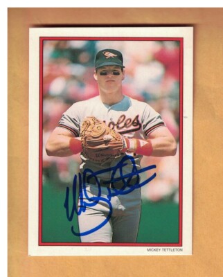 MICKEY TETTLETON AUTOGRAPHED 1990 TOPPS GLOSSY A BASEBALL CARD SIGNED ...