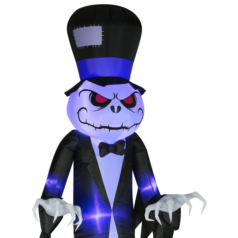 Gemmy Giant-Sized 12 ft Short Circuit LED Grimace Pumpkin Reaper ...