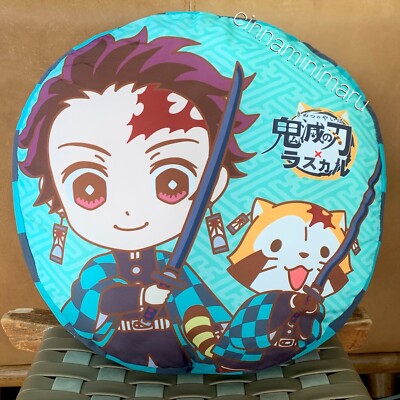 Demon Slayer x Rascal Raccoon Tanjiro & Inosuke Pillow Cushion Kimetsu ...