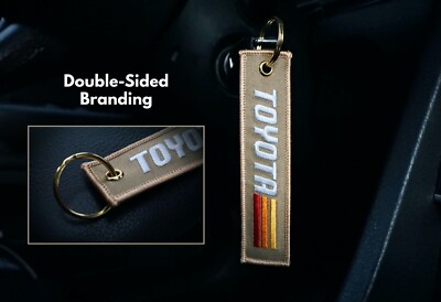 Retro Stripes Keychain for Toyota TRD, Tan, Embroidered (Double-Sided ...