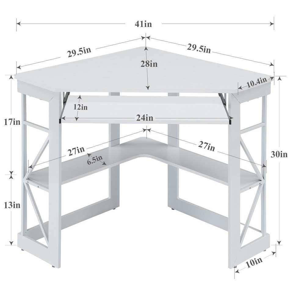 Triangle Corner Computer Desk Small Spaces Home Office Desk Laptop Work ...