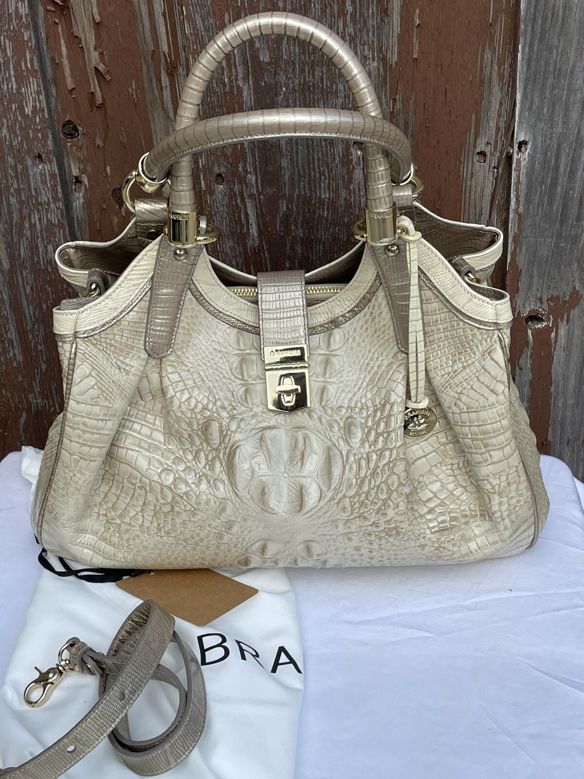 RARE EUC Beautiful Brahmin Elisa Tri- Colored Limesto… - Gem