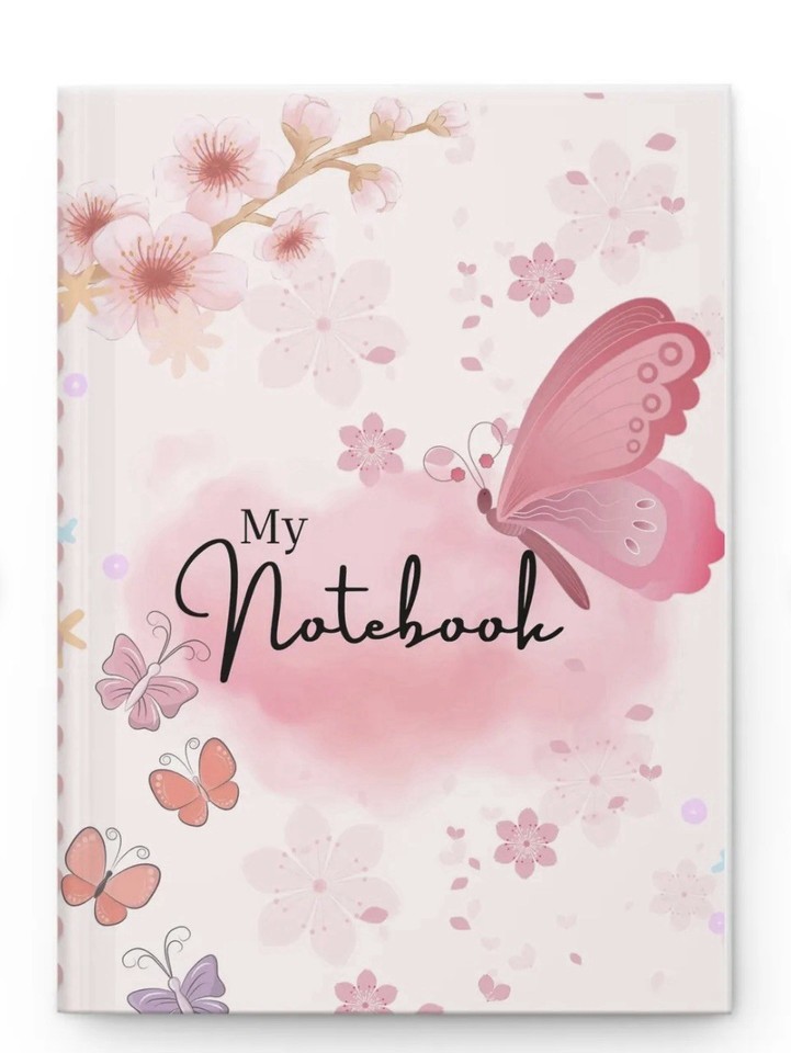 Pink Butterfly Floral Notebook Butterflies Theme Lined Journal | eBay
