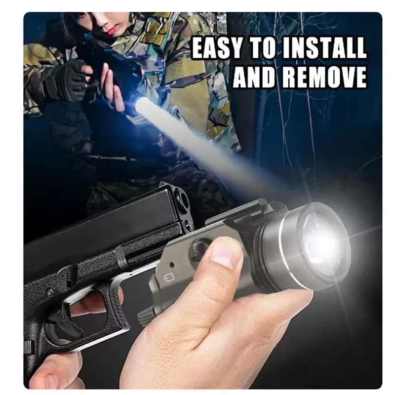 Tactical LED Flashlight Hanging Hunting Scout Weapon Gun Light with ...