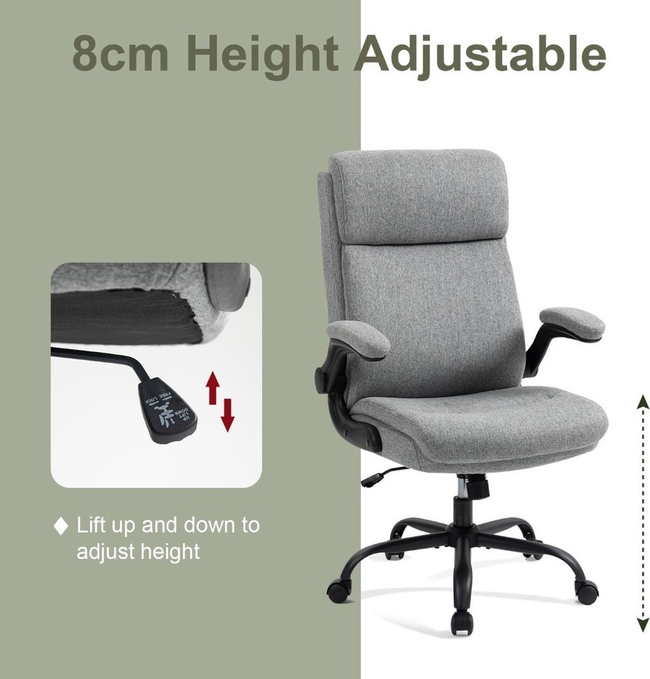 Ergonomic Office Computer Desk Chair Back Support Flip Up Armrest ...