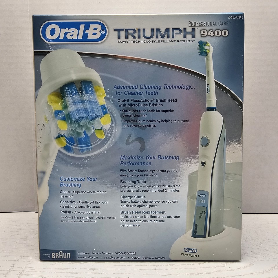Oral-B Triumph Pro Care 9400 Toothbrush Rechargeable 3 Modes Braun (NEW ...