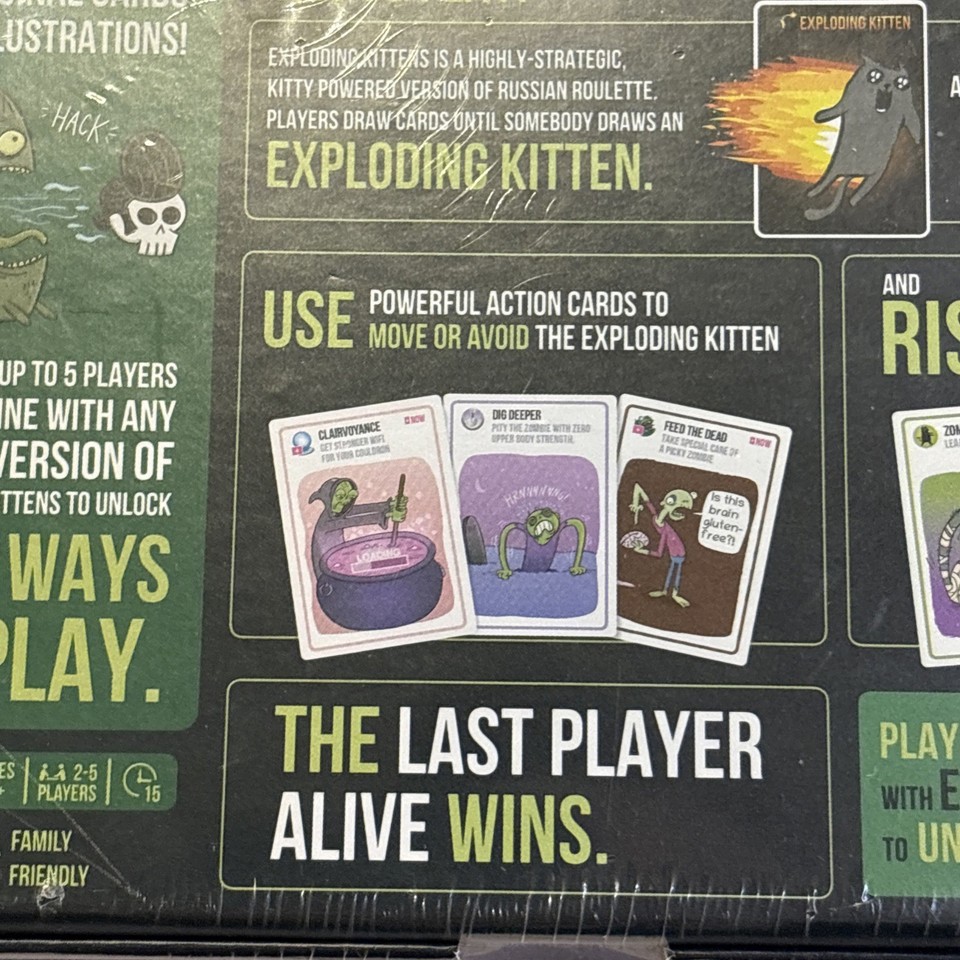 ZOMBIE KITTENS Cat Card Game - A Game by Exploding Kittens NEW SEALED ...