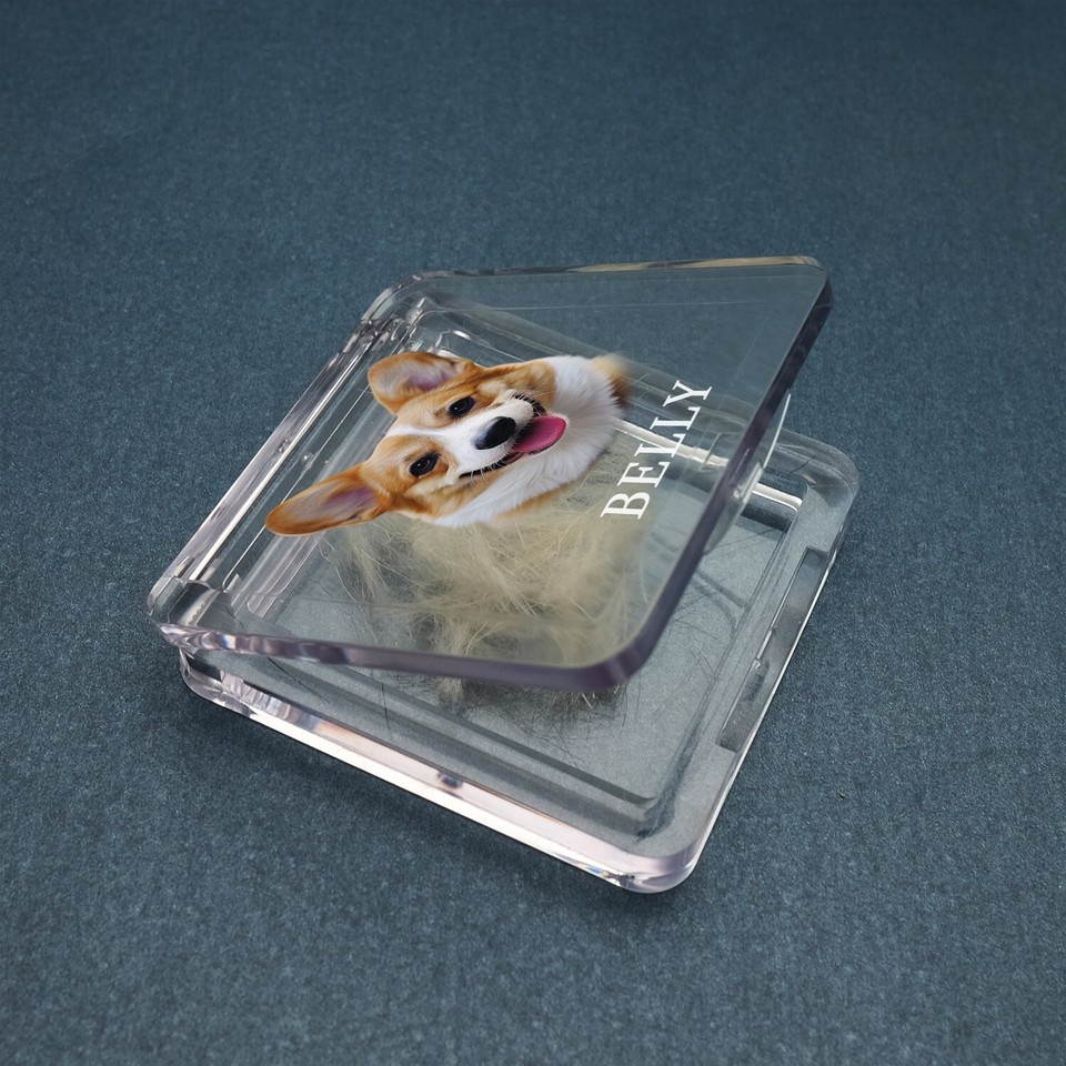 Customized Pet Fur Keepsake With Photo Pet Hair Box Dog Cat Fur ...