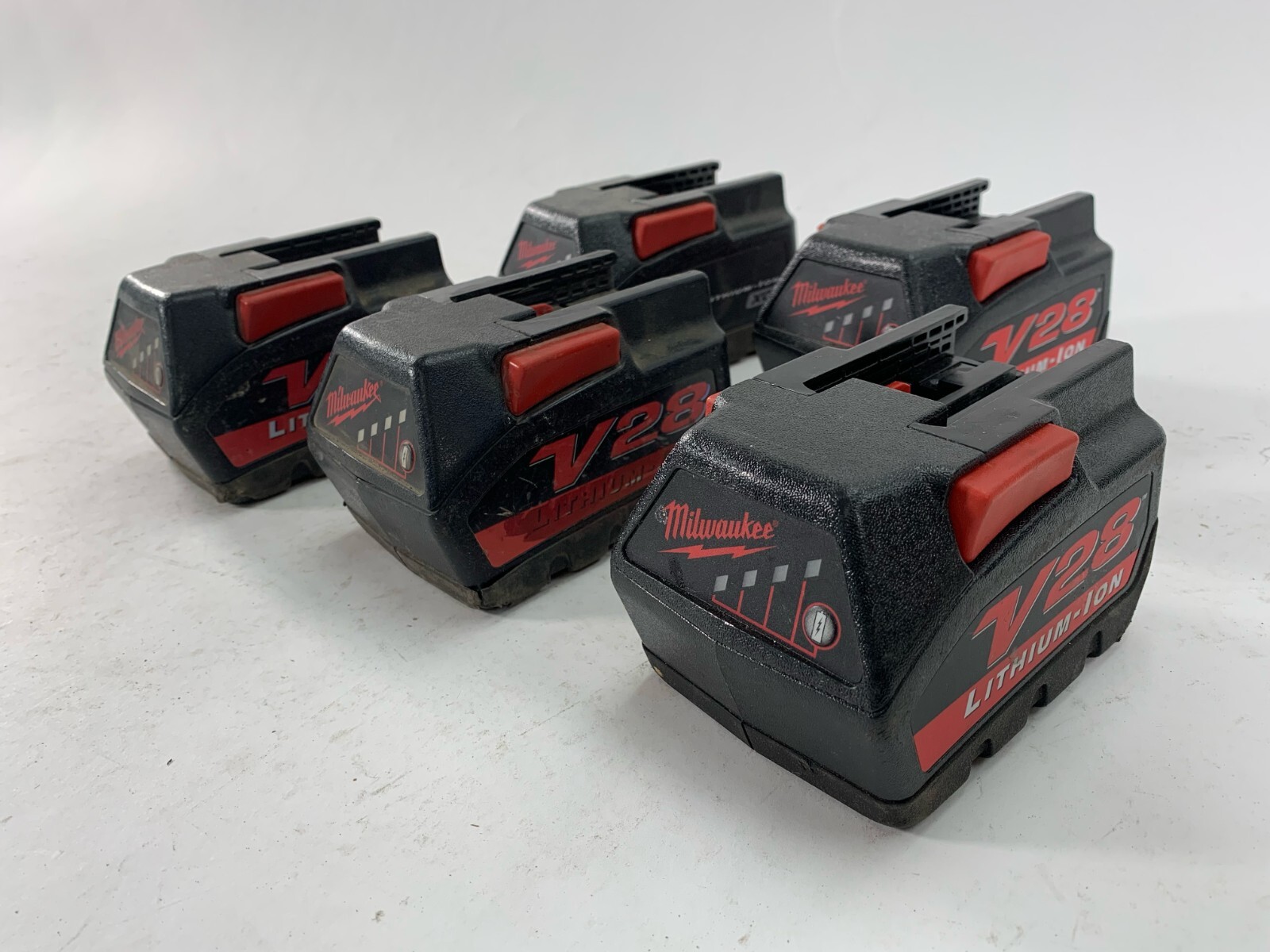 MILWAUKEE 48-11-2830 V28 RED LITHIUM BATTERY PACK 5 pack for parts not ...