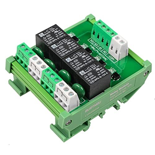 Relay Board Relay Module 4 Channel 1 SPDT DIN Rail Mount 24V DC/AC ...