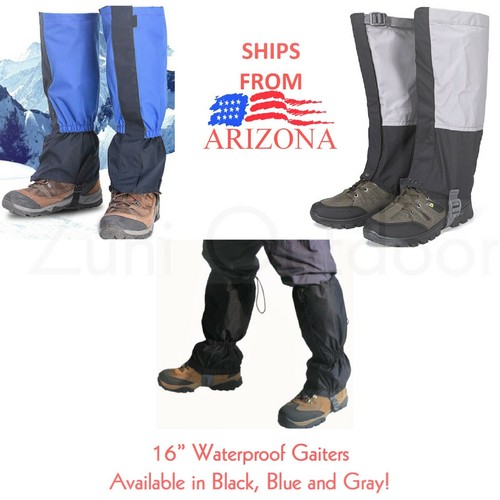 Waterproof 16" Hiking Snow Ski Leg Cover Shoe Boot Gaiters SHIPS FROM ...