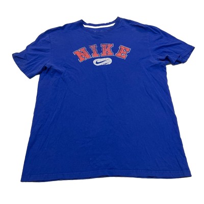 NIKE Regular Fit men's logo crew neck shirt, blue, size Large | eBay