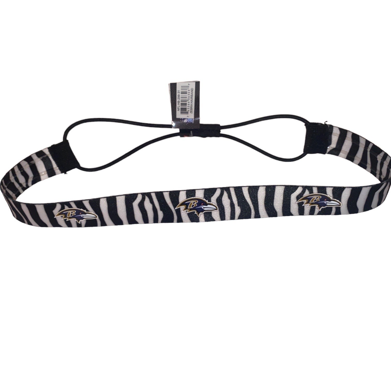 Baltimore Ravens Logo Black & White Zebra Elastic Headband | eBay