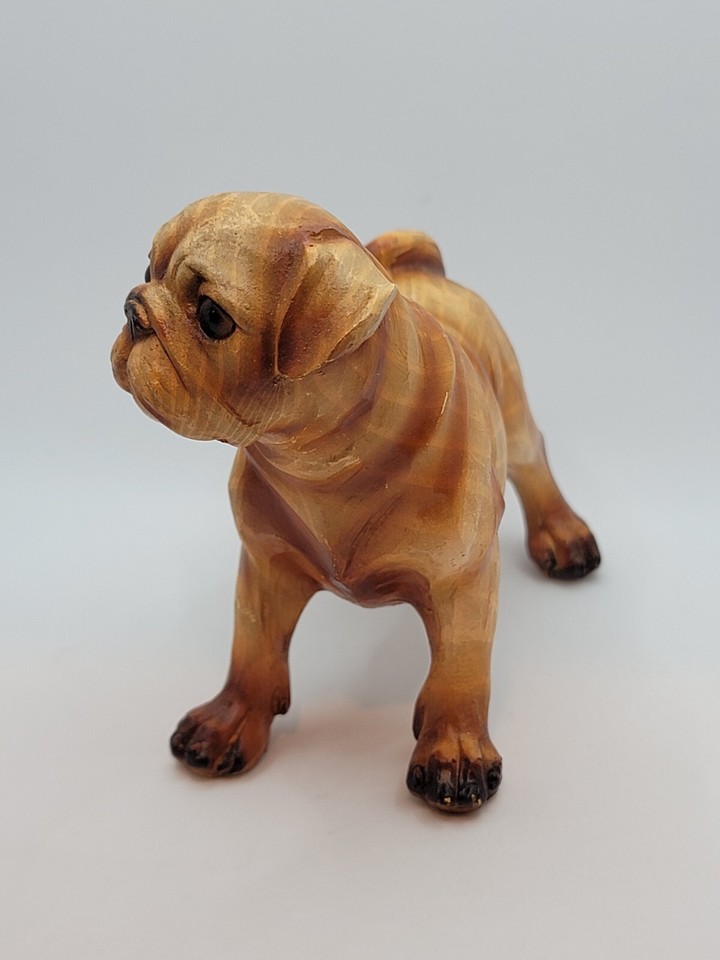 Pug Wood Carving From Oak Island, 3.5" Tall | eBay