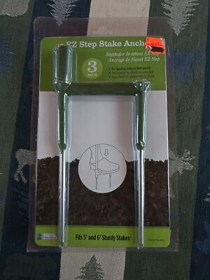Ez Step Stake Anchor 3 Pack Fits 5' And 6' Sturdy Stakes Plant Staking ...