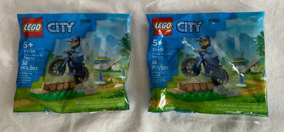 NEW Sealed 2x Sets LEGO PolyBag 30638 Police Bicycle Training Obstacle ...