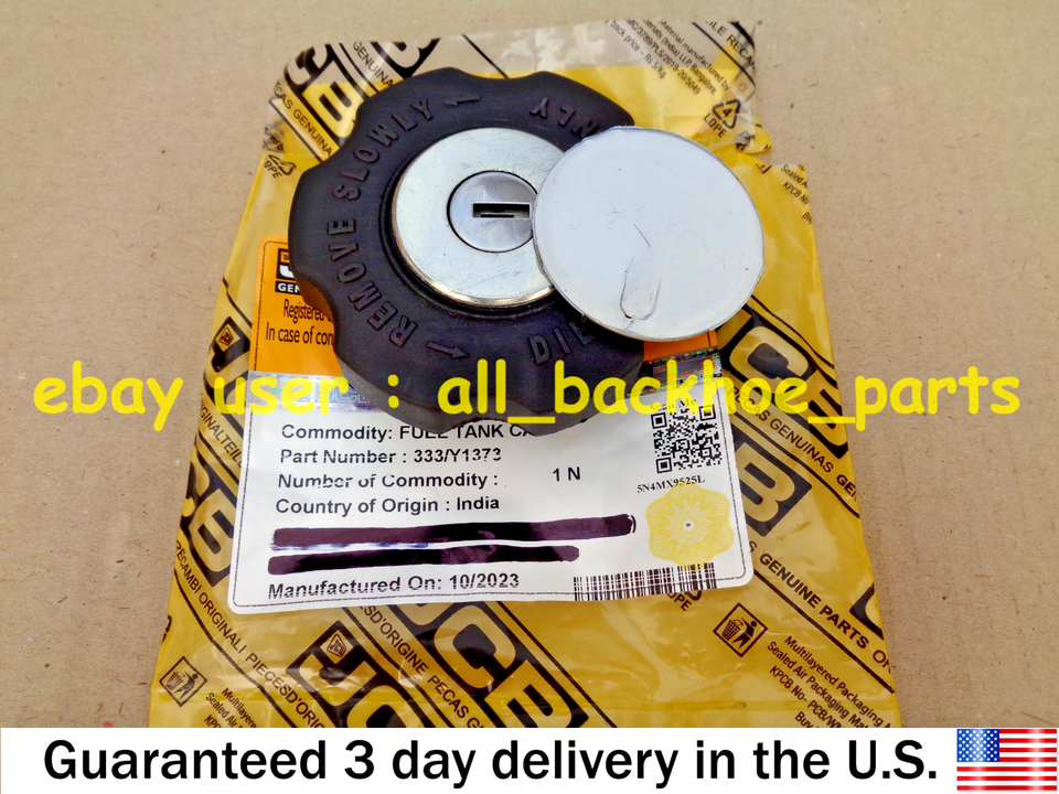 JCB BACKHOE - GENUINE JCB DIESEL TANK CAP LOCKABLE (PART NO 333/Y1373 ...