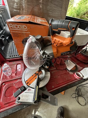 RIDGID R4113 15 Amp 10 inch Dual Miter Saw with LED Cut Line Indicator ...