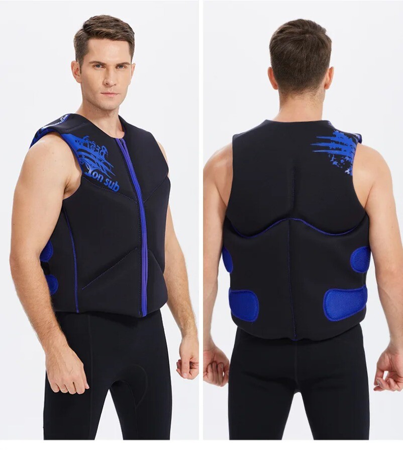 Professional Mens Life Jacket,Neoprene Safety Sailing Surfing Swimming ...