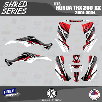 Graphics Kit for HONDA TRX 250EX (2001-2004) 16MIL SHRED-Red | eBay