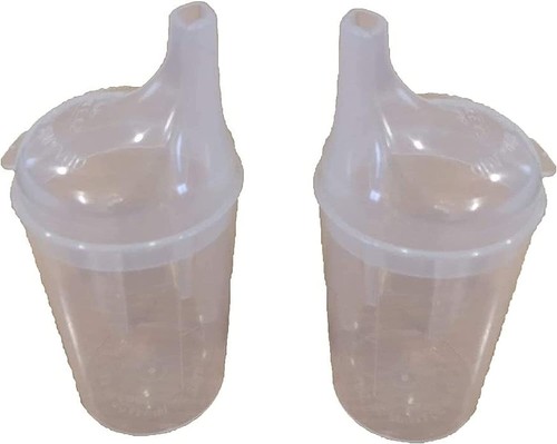 2 Plastic Cups with wide SPOUT Adult Feeder Beaker Disability AIDS ...