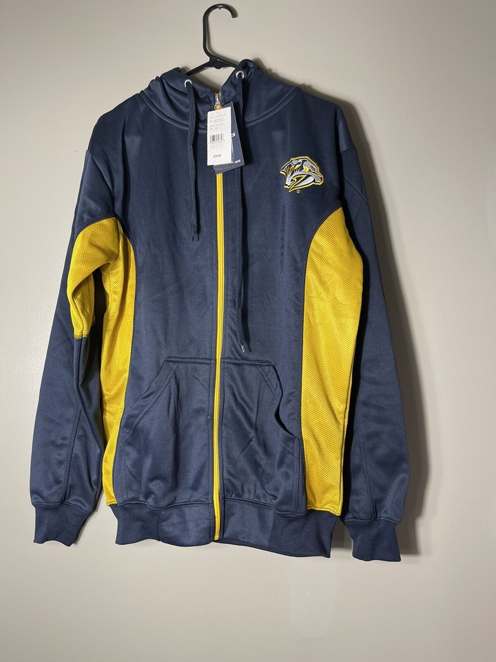 NHL Big & Tall Nashville Predators Side Panel Navy Full-Zip Hoodie Sz ...