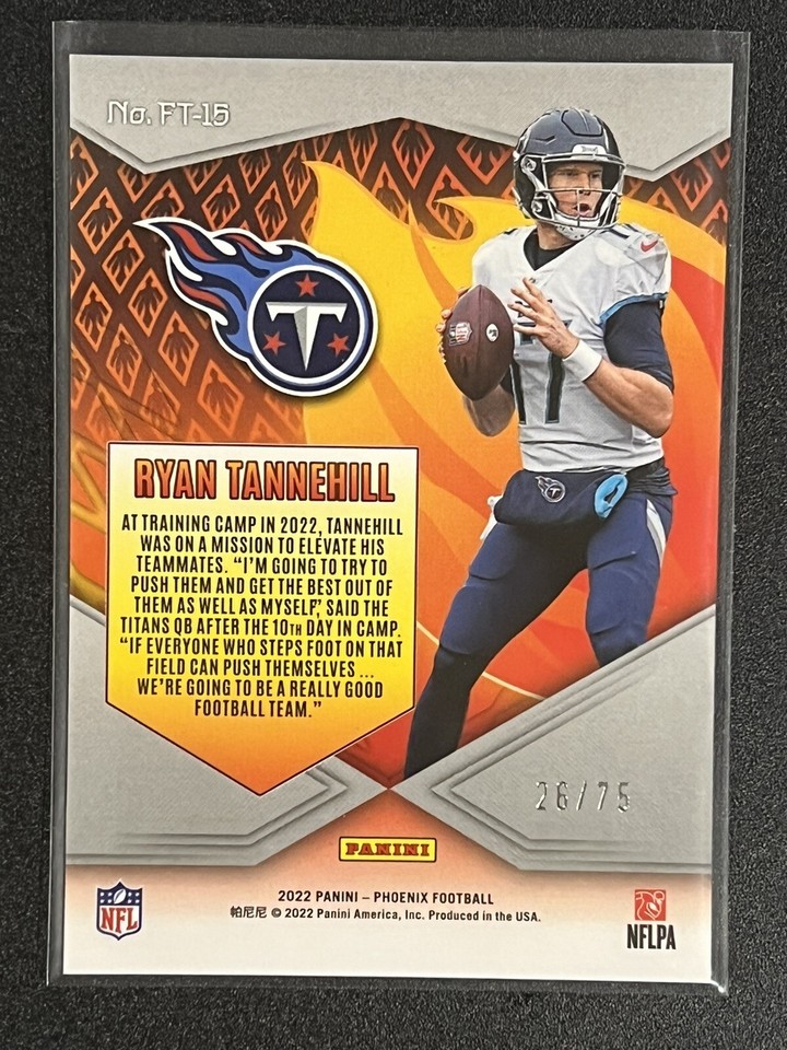 2022 Panini Phoenix RYAN TANNEHILL #FT-15 Flame Throwers Yellow /75 ...