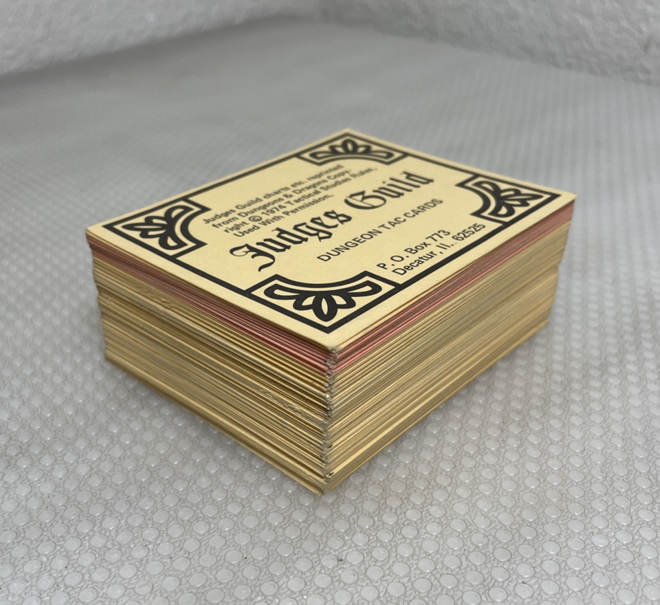 Vintage 1st Edition 1974 Judges Guild DUNGEON & DRAGONS TAC CARDS RPG ...