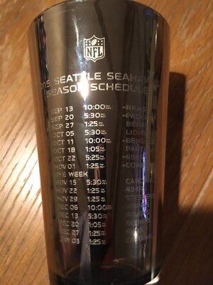 Seattle Seahawks Mirror Beer Pint Ale Glass Cup 2015 with Schedule NFL ...