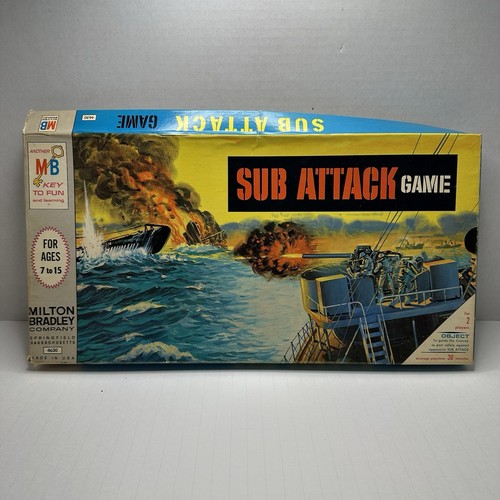 Vintage Sub Attack Board Game 1965 Milton Bradley Missing 2 Game pieces ...