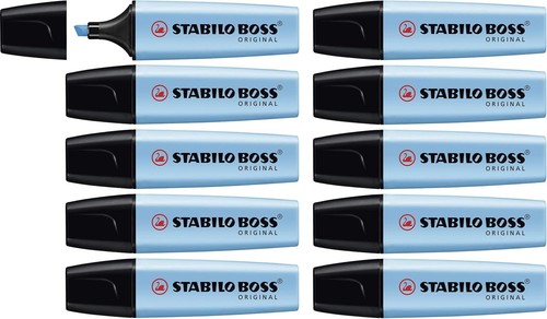 STABILO BOSS ORIGINAL - Highlighter - Pack of 10 - Blue | eBay UK