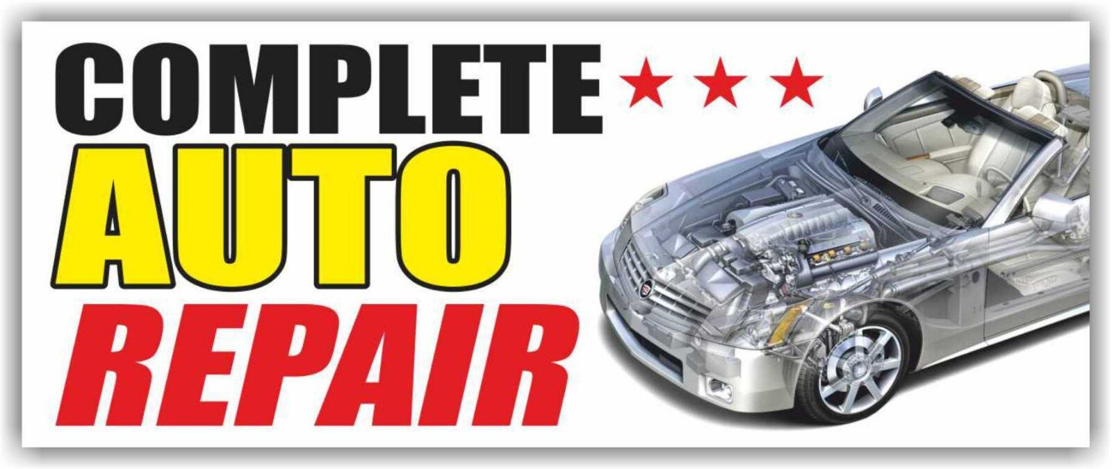 COMPLETE AUTO REPAIR Advertising Banner Vinyl Mesh Sign car service ...