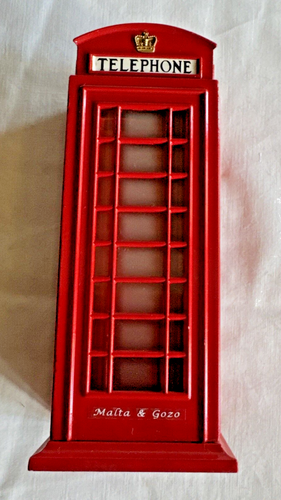 Metal 6" London Phone Box Red Telephone Booth Money Saving Coin Box ...