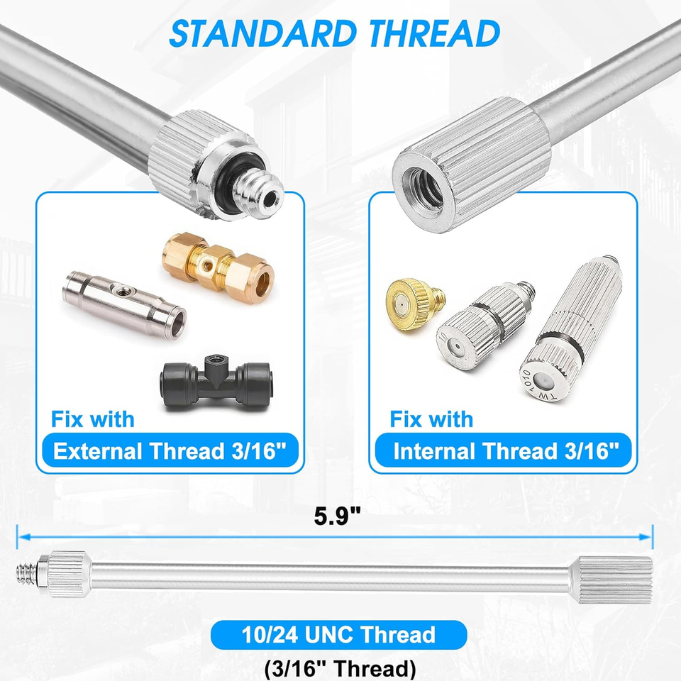 10 Packs 5.9 Inch Flexible Mister Nozzle Extensions, Brass Mist Rod ...