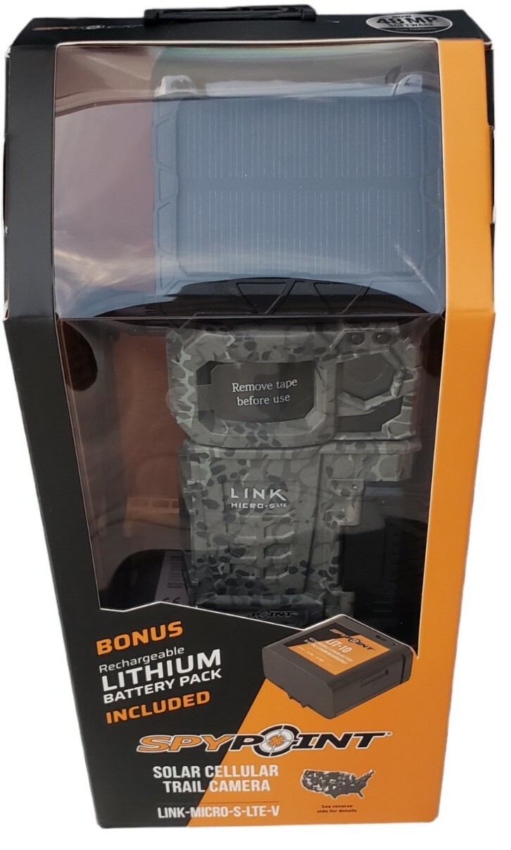 Spypoint Link-Micro-S-LTE-V 10MP Verizon Low Glow IR Solar Game Trail ...