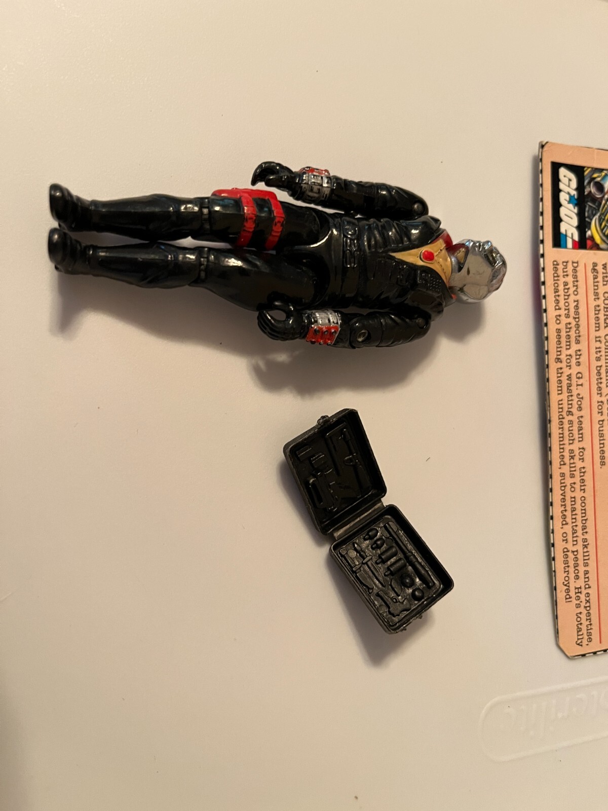 VINTAGE 1983 GI JOE Original DESTRO Figure w/ Bag + File Card | eBay