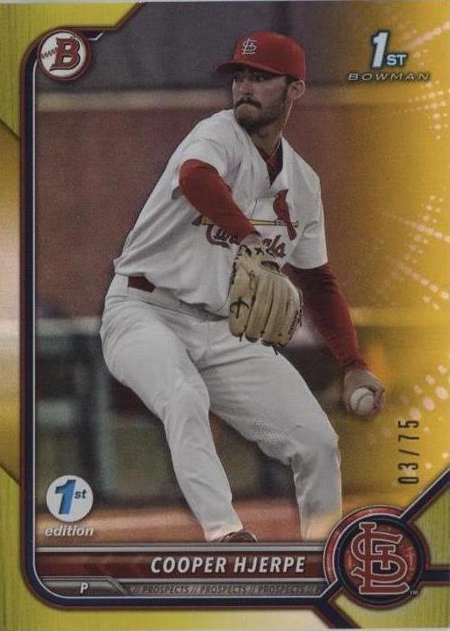 2022 Bowman Draft 1st Edition - Cooper Hjerpe #BD-95 Yellow Foil /75 ...