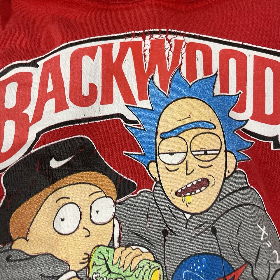 Three Layer BACKWOODS Rick Morty Stoner Supreme Small Hoodie Sweater ...