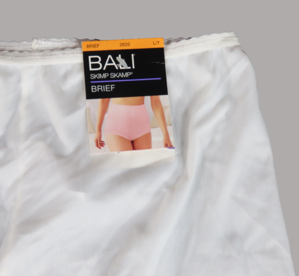 NWT Bali Skimp Skamp Panties 2015 White Brief 2633 Hi-Waist Semi Sheer ...
