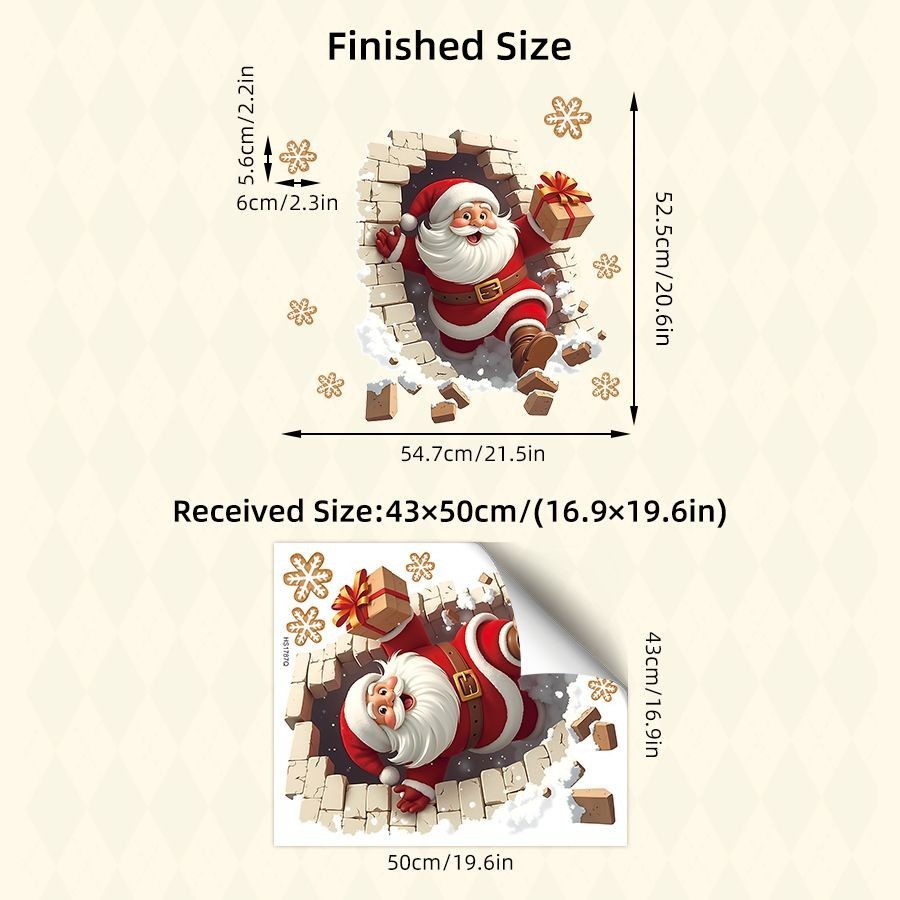 New Christmas Wall-Breaking Cartoon Santa Claus Room Background Wall ...