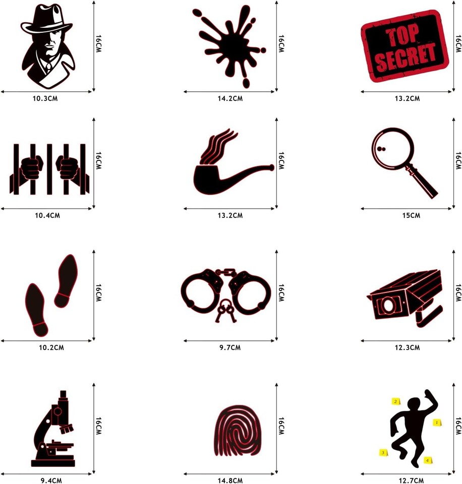 Detective Party Decoration Top Secret Spy Decor Supplies Murder Black ...
