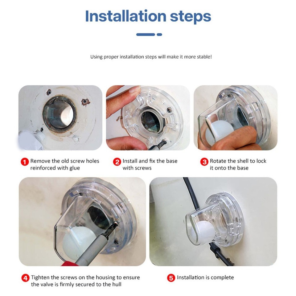 Boat Scupper Valve Anti-Clogging Design Built-In Filter Easy ...