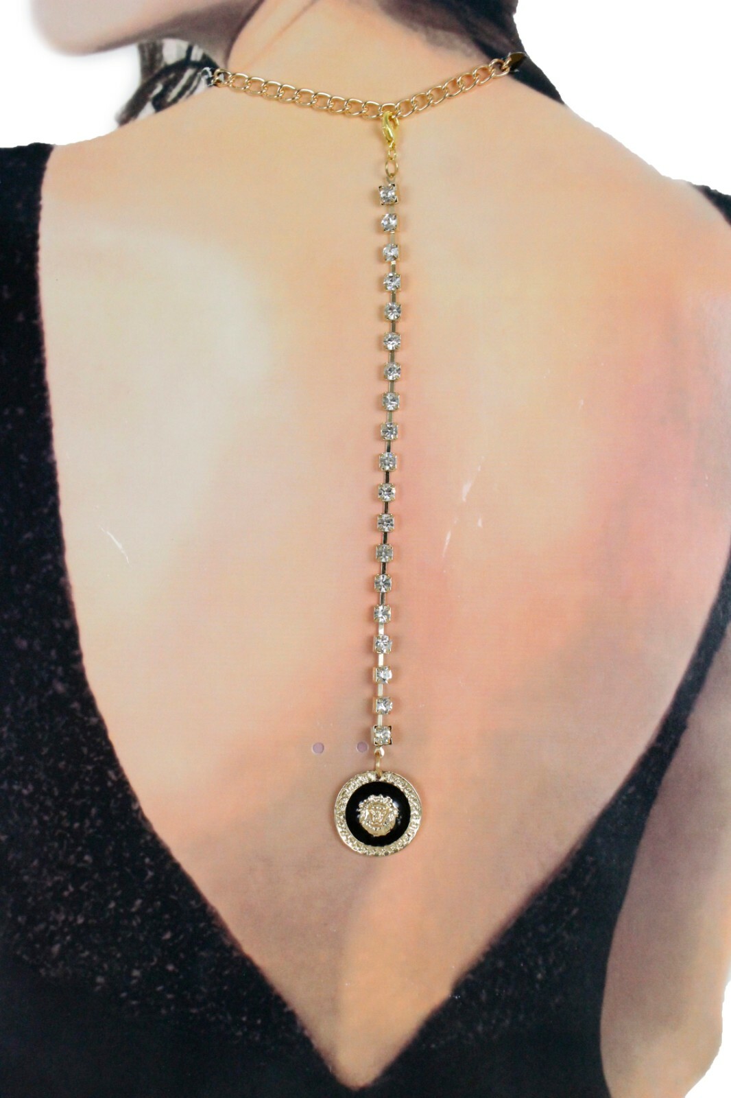 Hot Women Fashion Jewelry Gold Metal Bling Urban Open Back Necklace ...