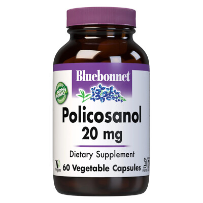 Bluebonnet Policosanol 20 Mg 60 Vegetable Capsules, Cholesterol Health ...