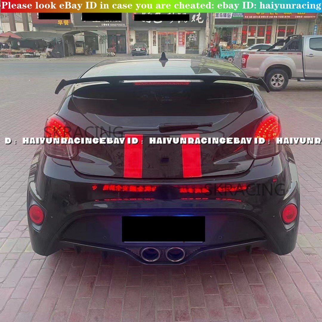 Gloss Black Rear Roof Wing New Style Spoiler Fit For Hyundai Veloster ...